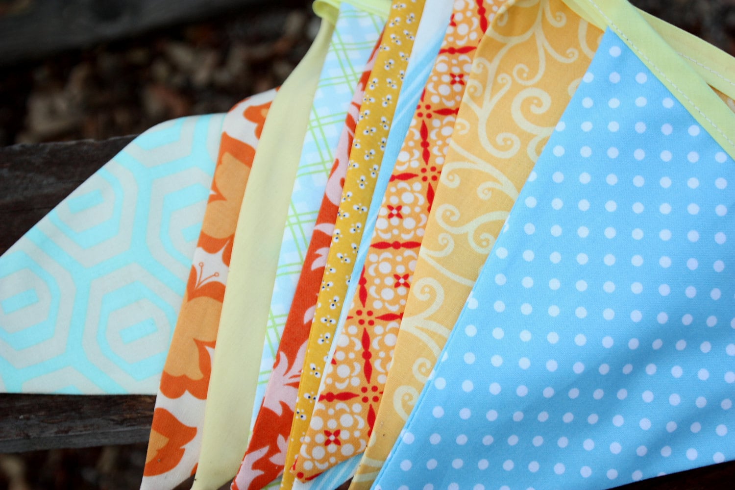 3 at 10' of flags each: Colorful Fabric Bunting Banner | Etsy