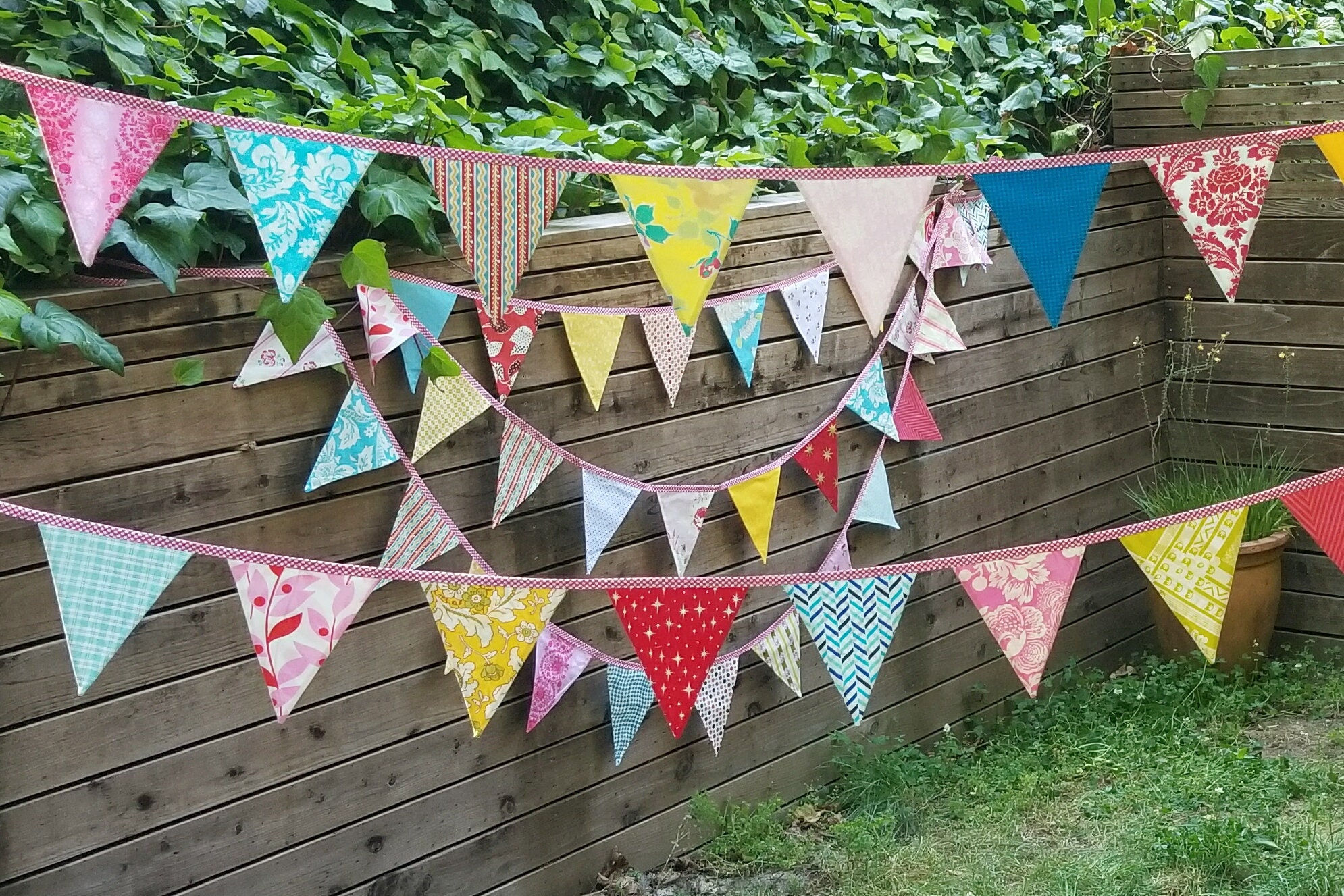 Set of TWO Extra Long Carnival Themed Fabric Bunting Banners | Etsy