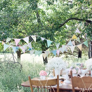 Pastel Vintage Bunting, Flag Banners. Wedding, Birthday, Bedroom Decor ...