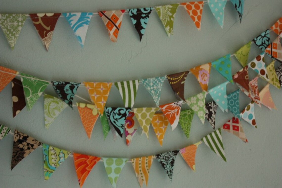 CUSTOM Mini Flag Bunting Features 60 Tiny Flags in a Mix of | Etsy