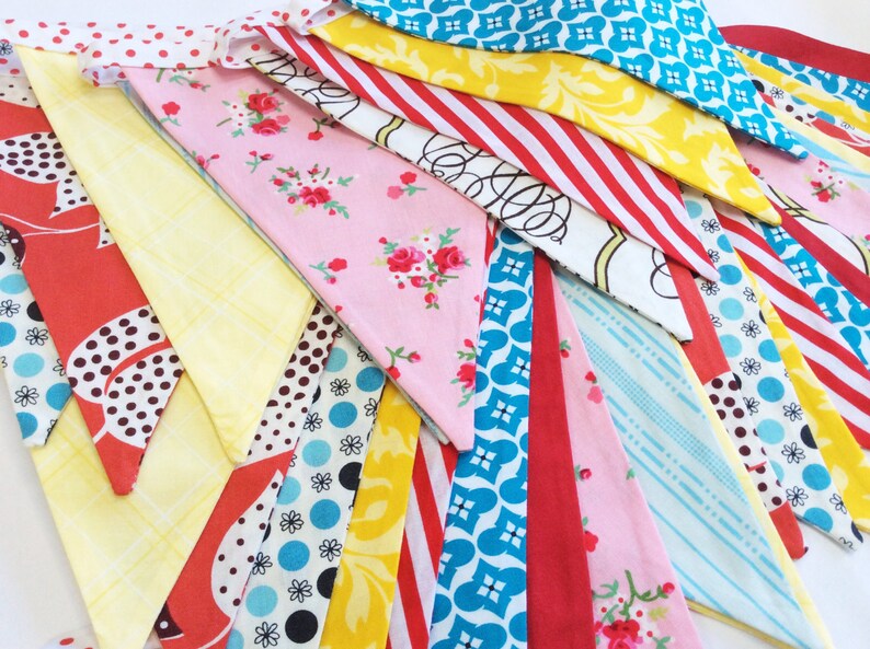 Set of TWO Long Circus or Carnival Themed Fabric Bunting - Etsy