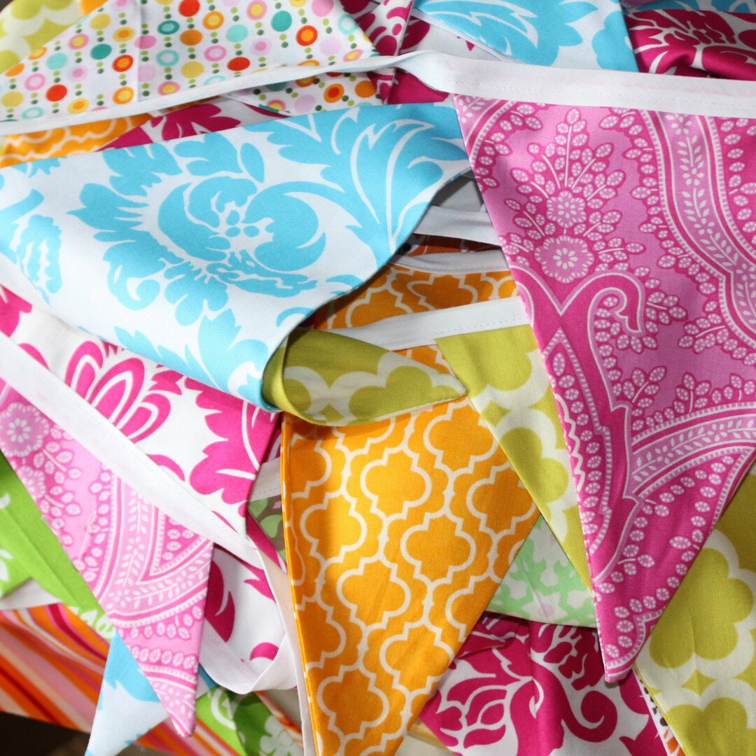 On Sale Colorful Pink, Blue & Yellow Party Flags, Photo Prop, Child's ...