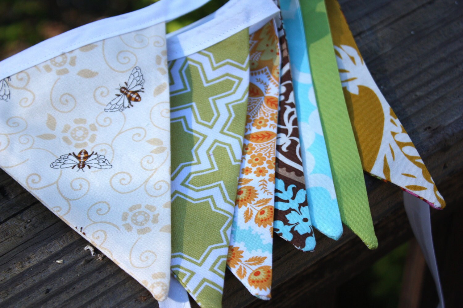 Fall Tones Bunting Banner 7 Medium Flags Ready to Ship. | Etsy