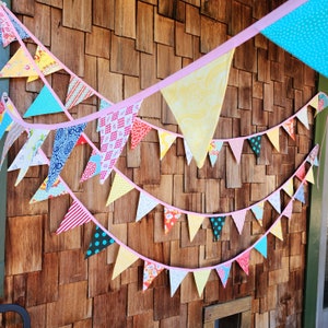 30' Bunting, Custom Fabric Party Flags, Wedding Decoration, Photo Prop ...