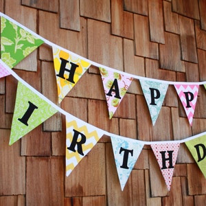 Custom Happy Birthday Flags. A Unique Party Decoration. You Receive Two ...