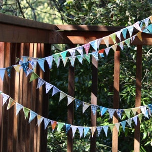 Mini Flag Bunting, Boy Prints Only, 10 Feet of Small Flags in Red ...