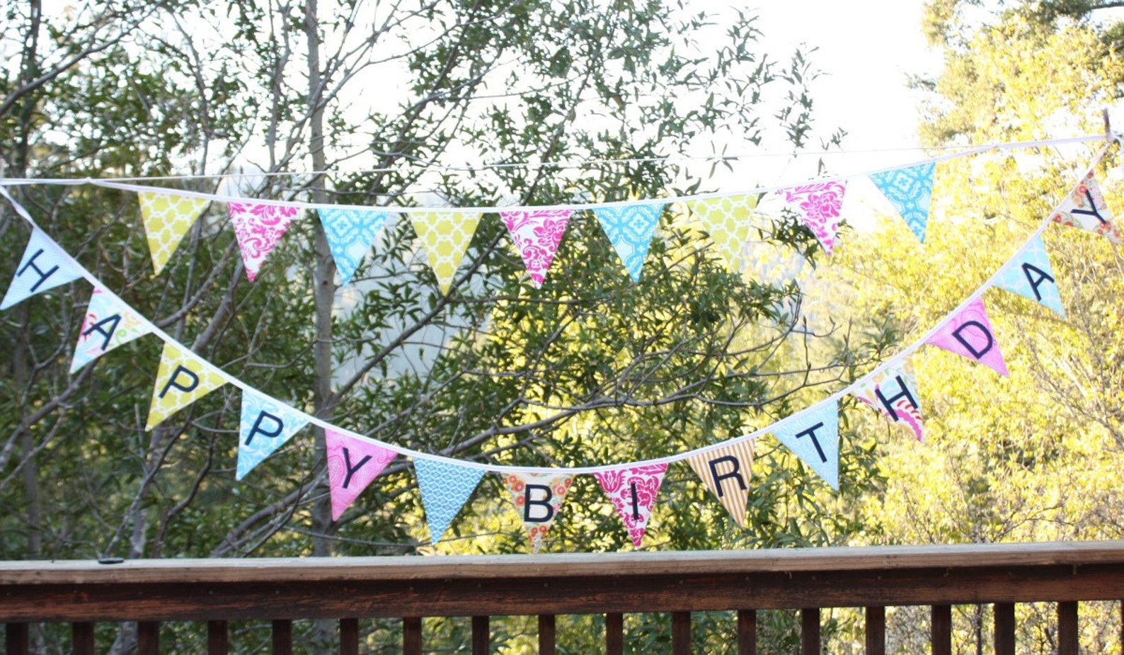 On Sale Colorful Pink Blue & Yellow Party Flags Photo Prop - Etsy