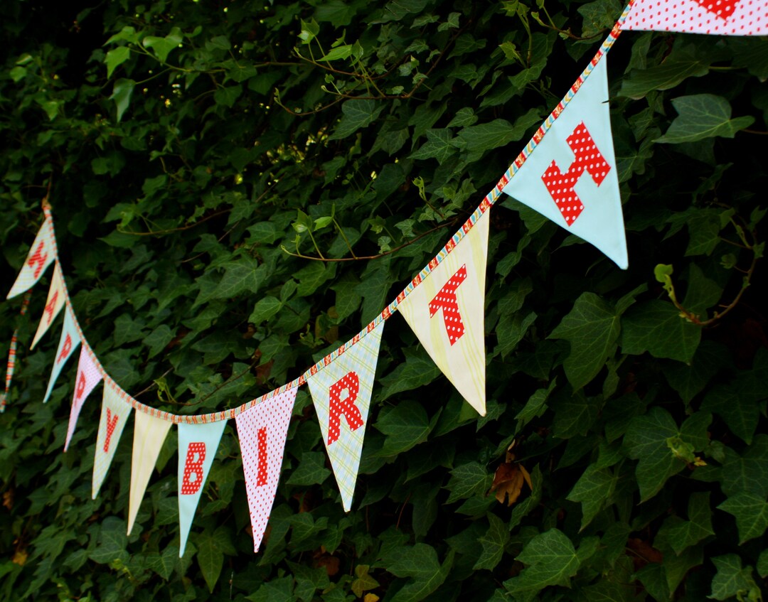 Carnival Theme Happy Birthday Flags. A Unique Party Decoration. Polka ...
