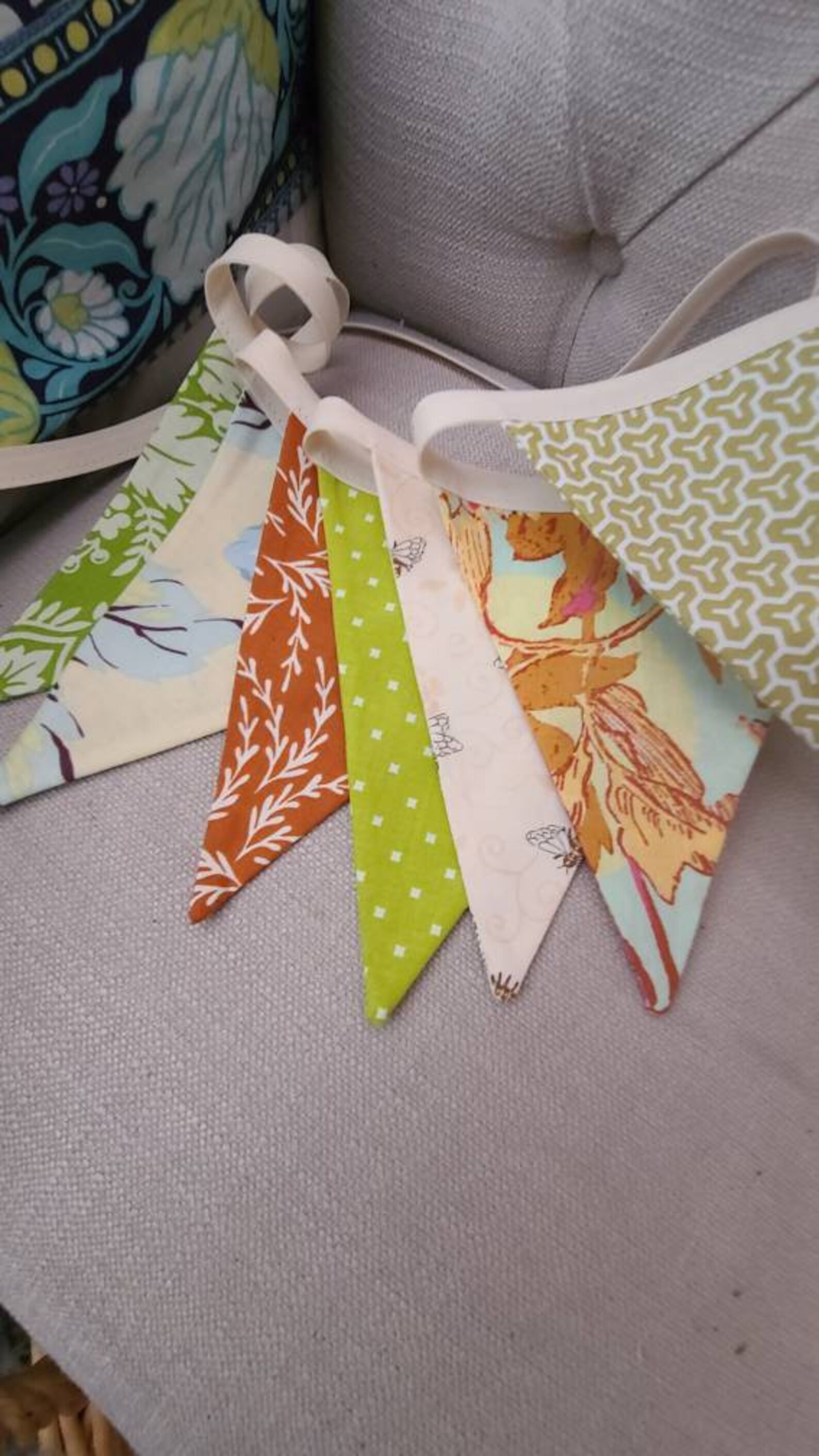 Fall Tones Bunting Banner 7 Medium Flags Ready to Ship. - Etsy