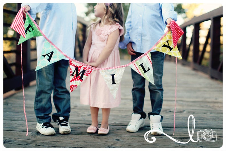 Family Bunting Flag Photo Prop Decoration. Banner Holiday | Etsy