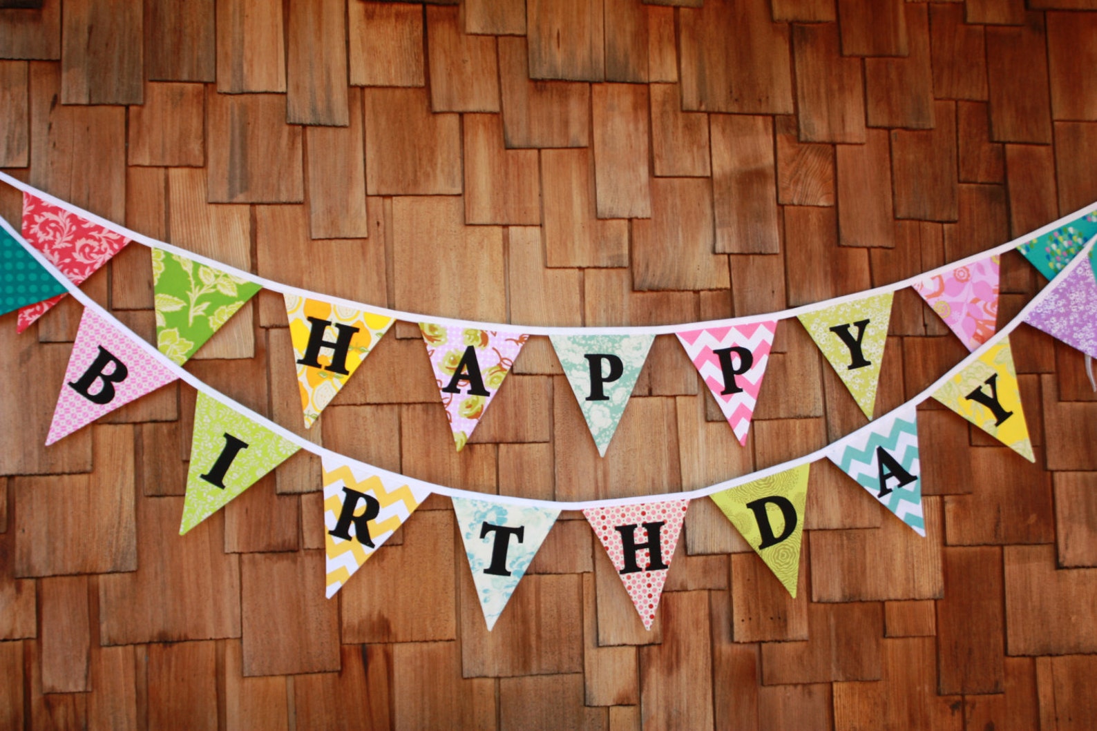 Happy Birthday Bunting Ready to Ship 2 Fabric Bunting - Etsy