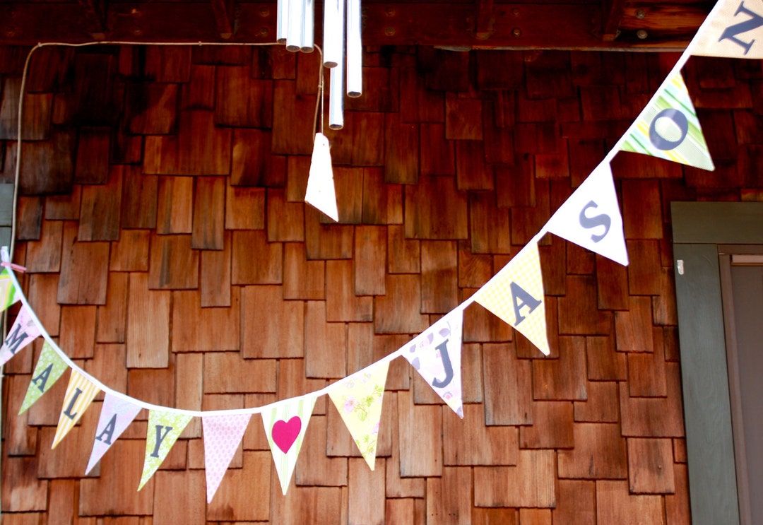 CUSTOM, Personalized Banner Bunting, Includes 15 Flags, up to 13 ...