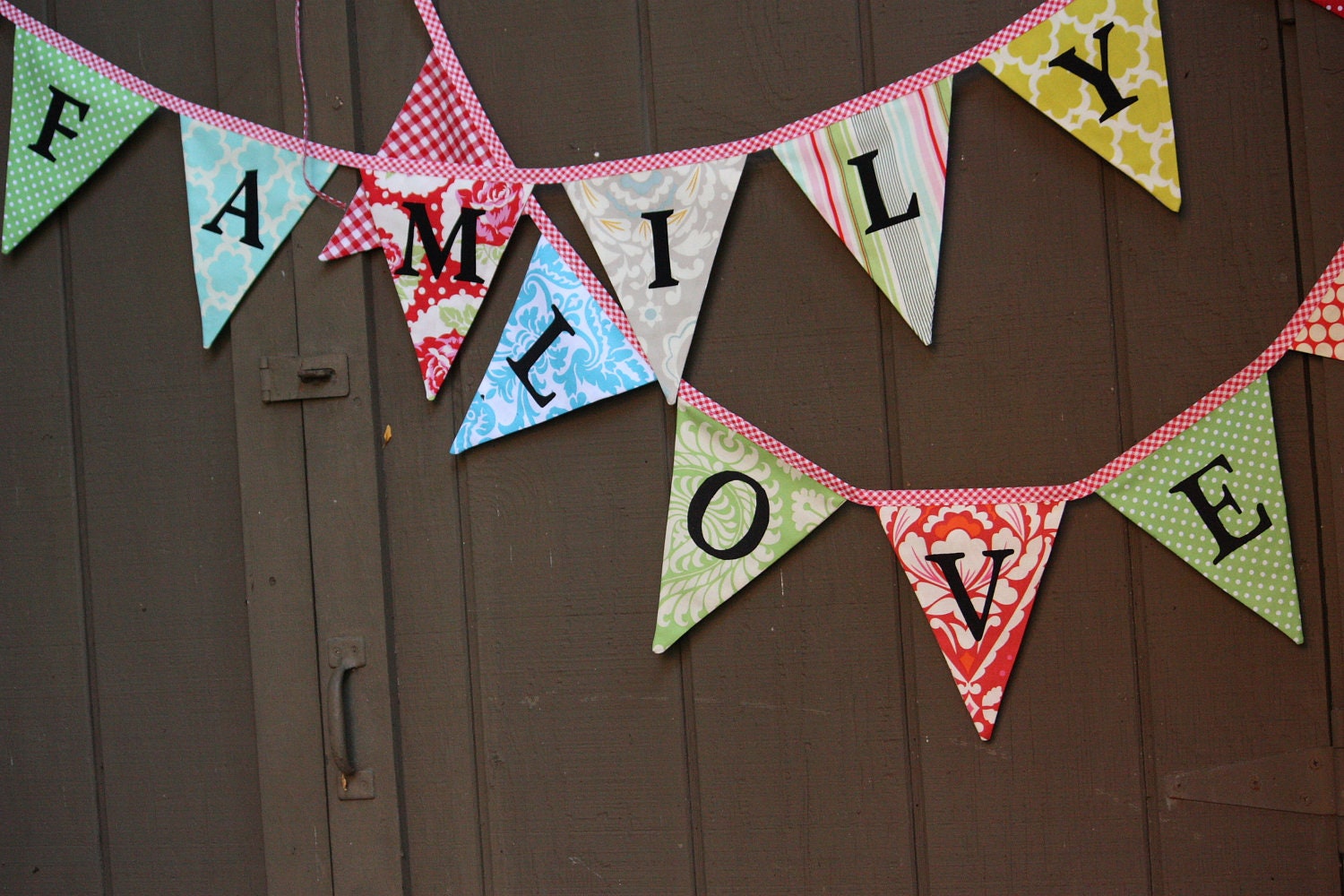 LOVE Fabric Bunting Flag Banner Prop Decoration Wedding - Etsy