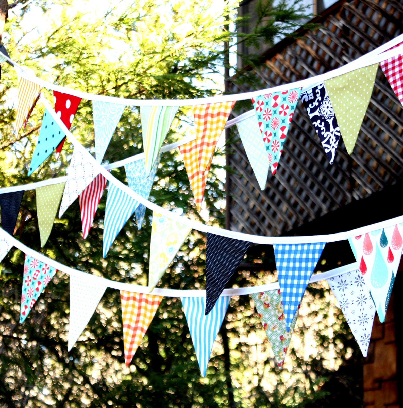 30' Bunting Custom Fabric Party Flags Wedding | Etsy