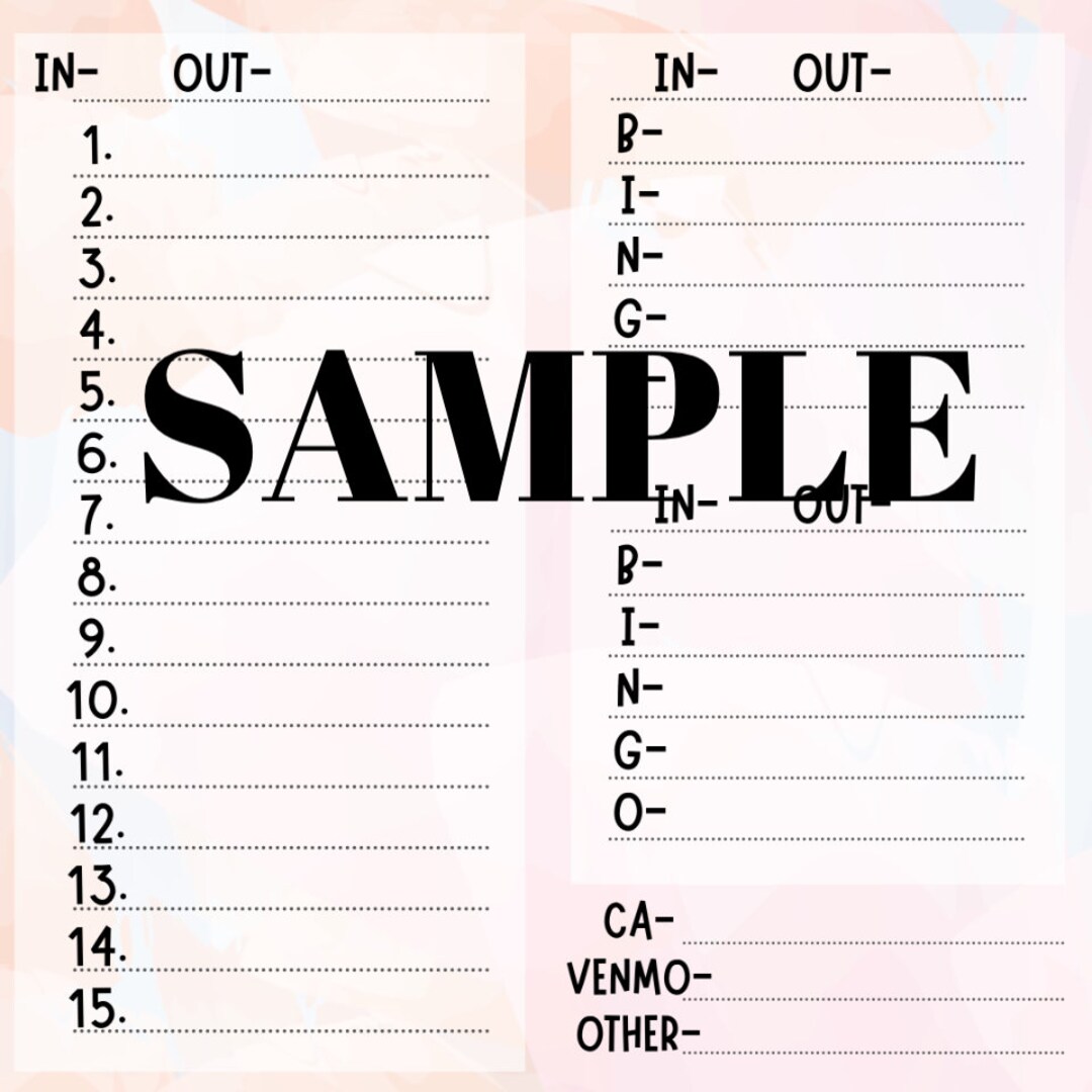Downloadable Bingo Note Pad. 1-15 BINGO - Etsy