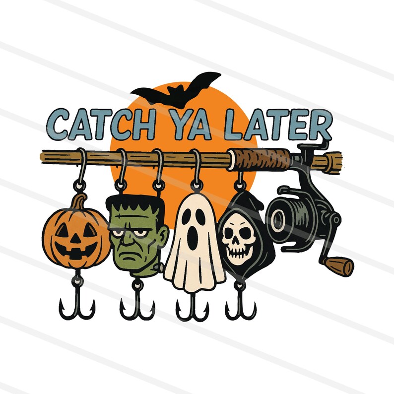 Halloween Fishing Png, Retro Halloween PNG, Horror Halloween ...