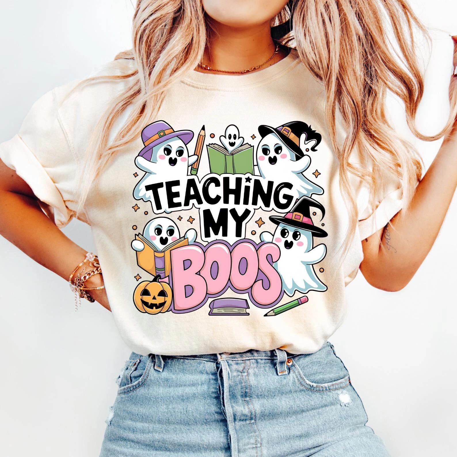 Teaching My Boos Png,halloween Teacher Png,coquette Pencil Png,ghost ...