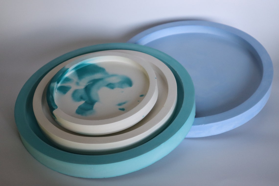 Medium Lazy Susan Turntable Concrete Lazy Susan for Table Kitchen 7in ...