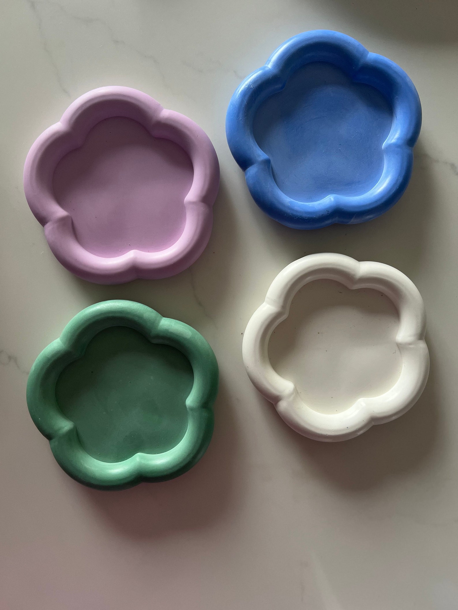 Flower Trinket Tray Decorative Trays Catch All Tray Handmade Concrete ...