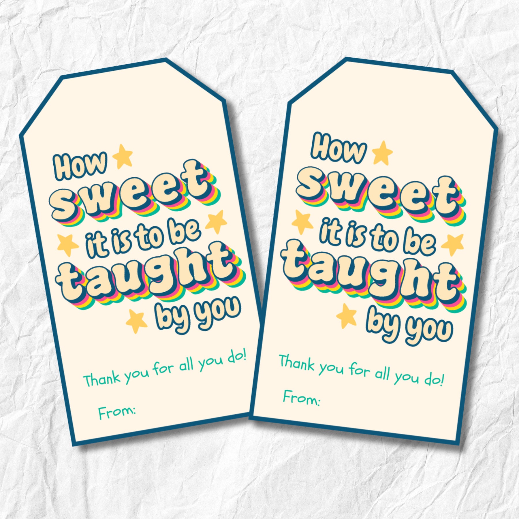 EDITABLE Teacher Appreciation Gift Tag. Teacher Sweet Treat Gift Tag ...