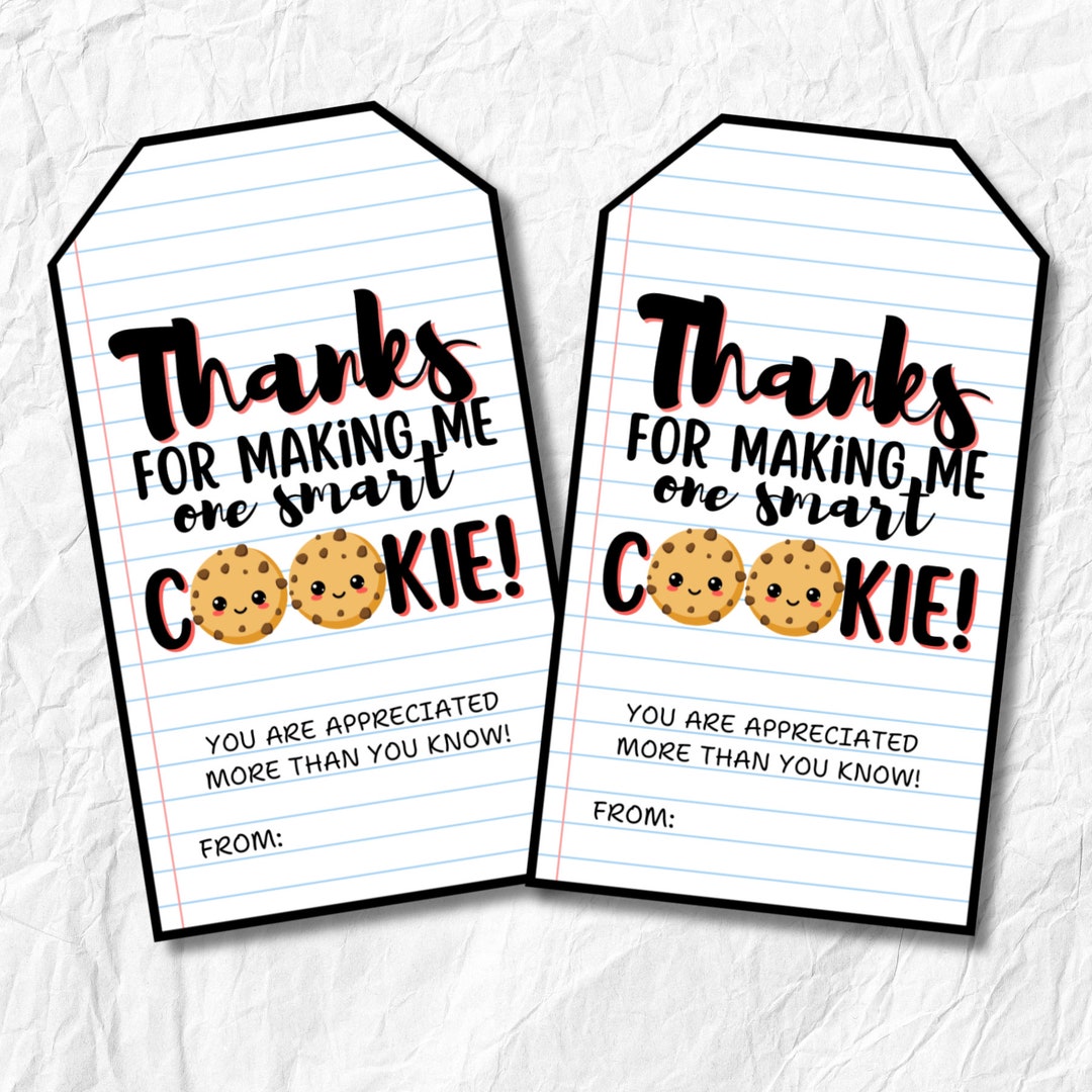 EDITABLE Teacher Appreciation Gift Tag. Teacher Cookie Gift Tag ...