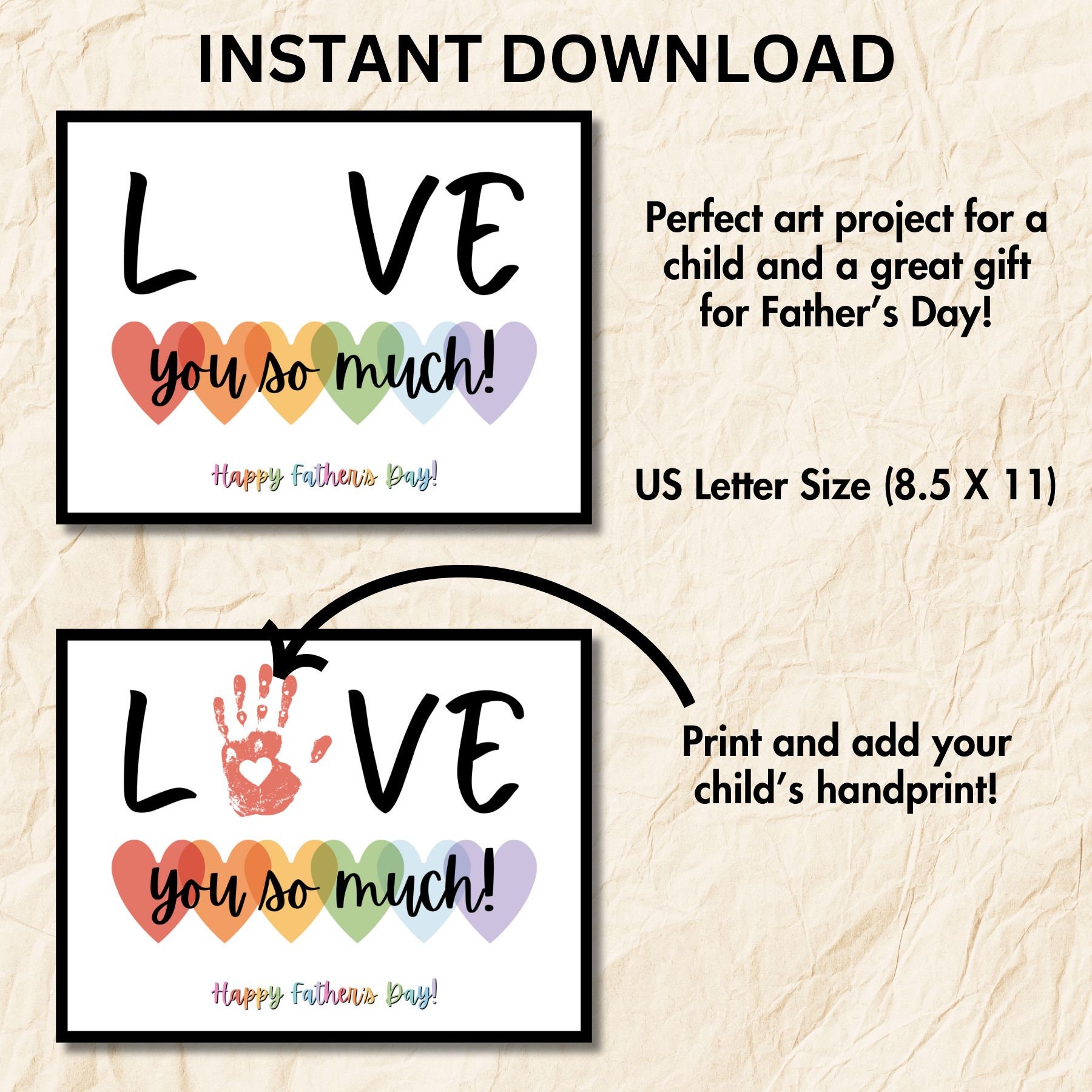 Father's Day Art Project Printable. DIY Father's Day Handprint Gift ...
