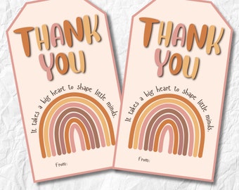 Teacher Appreciation Gift Tag. Teacher Thank You Gift Tag. Printable ...