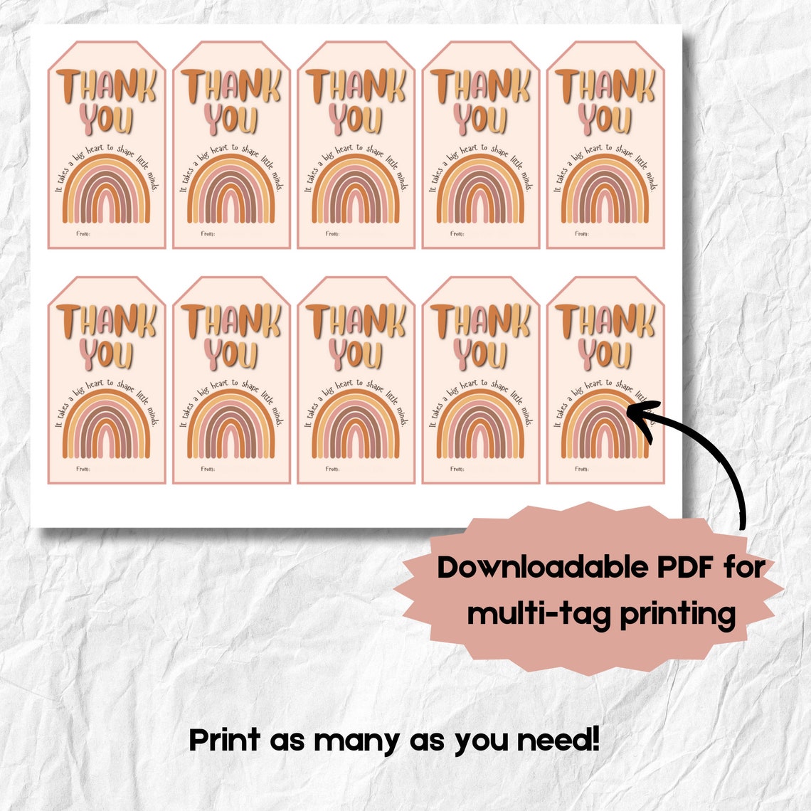 EDITABLE Teacher Appreciation Gift Tag. Teacher Thank You Gift Tag ...