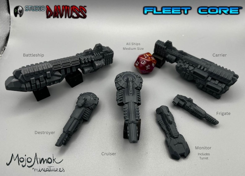 Studio Daviuss Fed Union Sol Core Fleet Resin Miniature: Spaceship ...