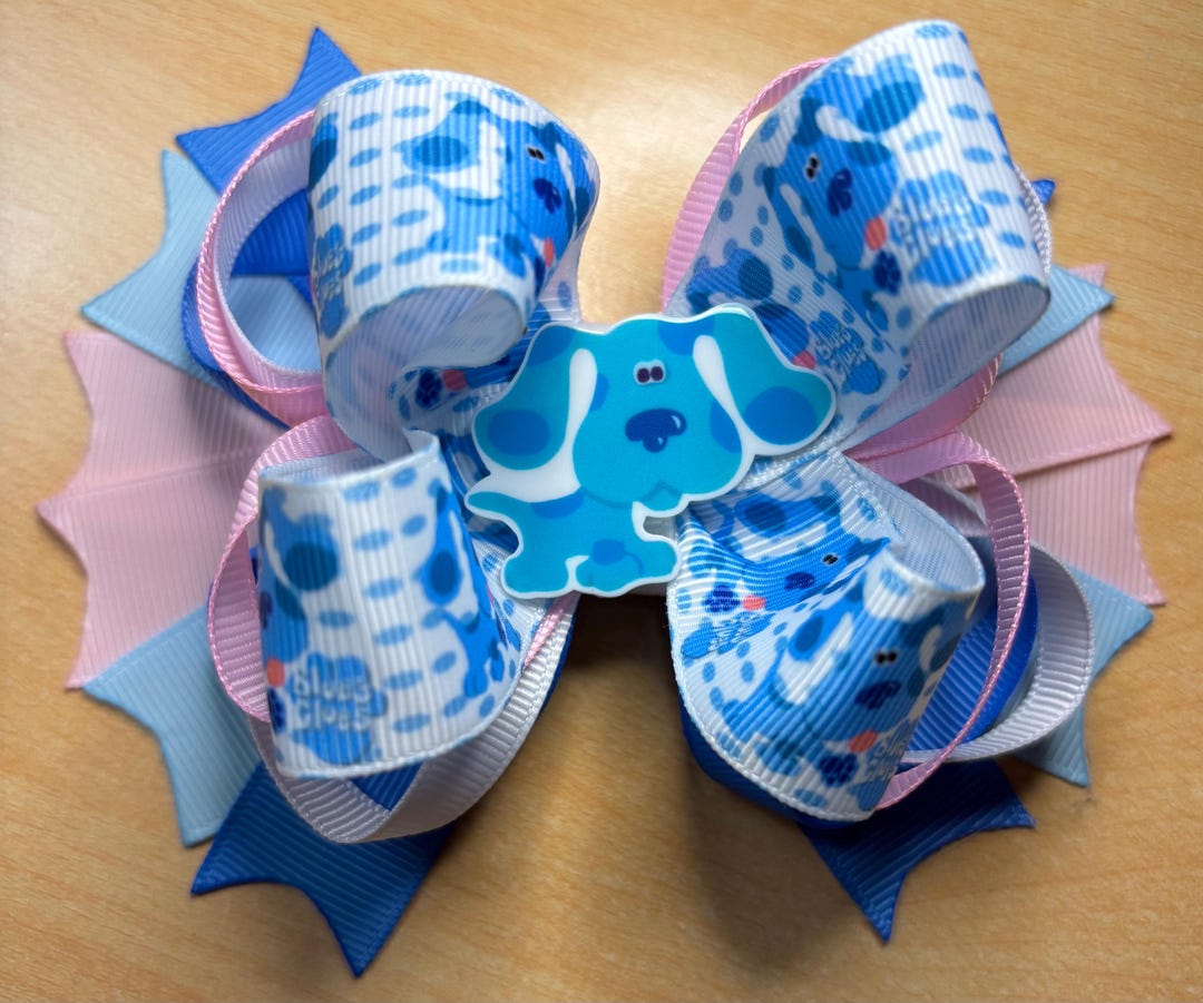 Blue Dog Character Bow - Etsy