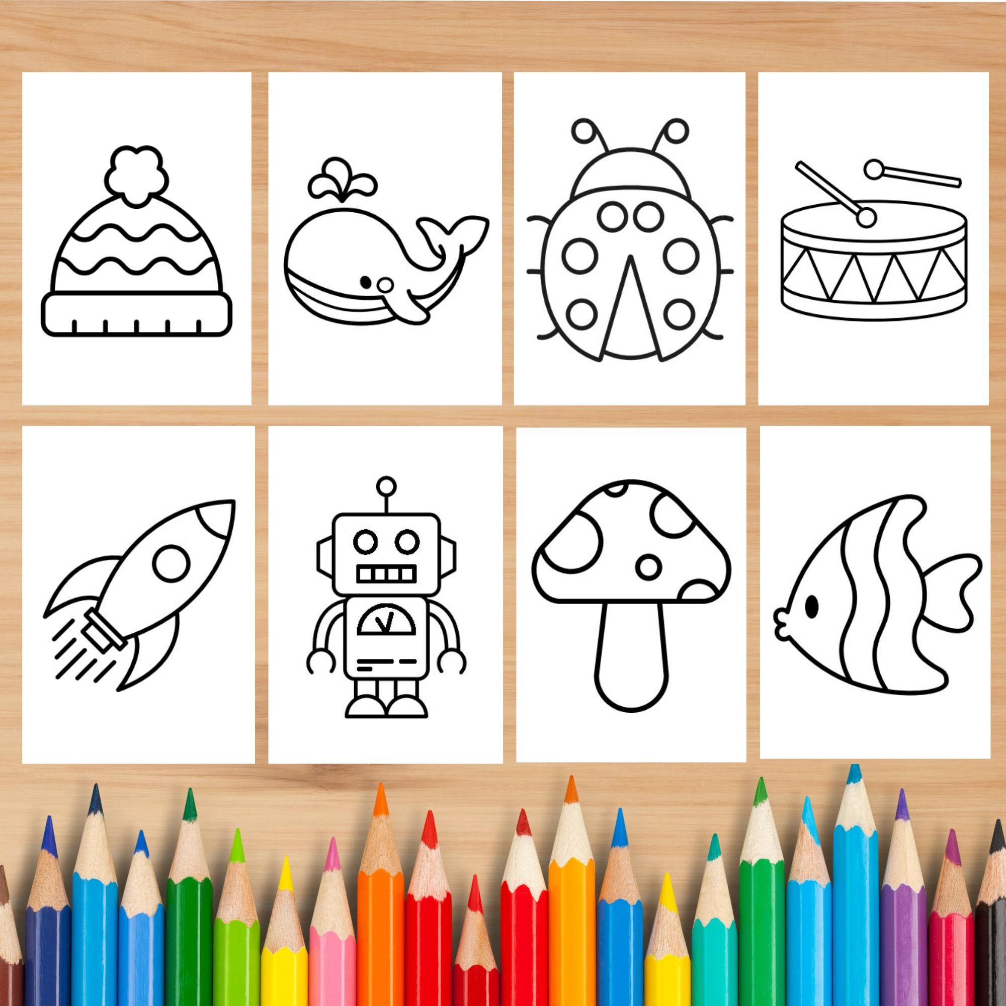 100 Fun and Simple Coloring Pages for Kids | Easy Printable Designs for ...