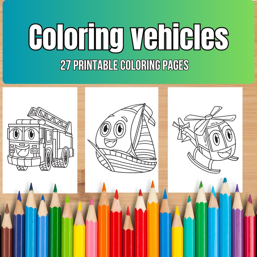 20+ Vehicle Coloring Pages With Faces | Fun and Cute Printable Car ...