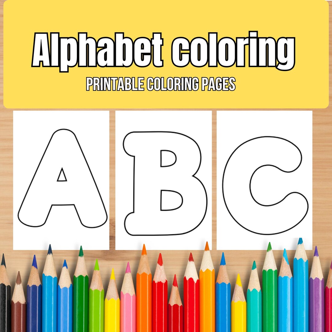 Simple ABC Coloring Pages for Kids | Basic A-Z Letters to Color and ...