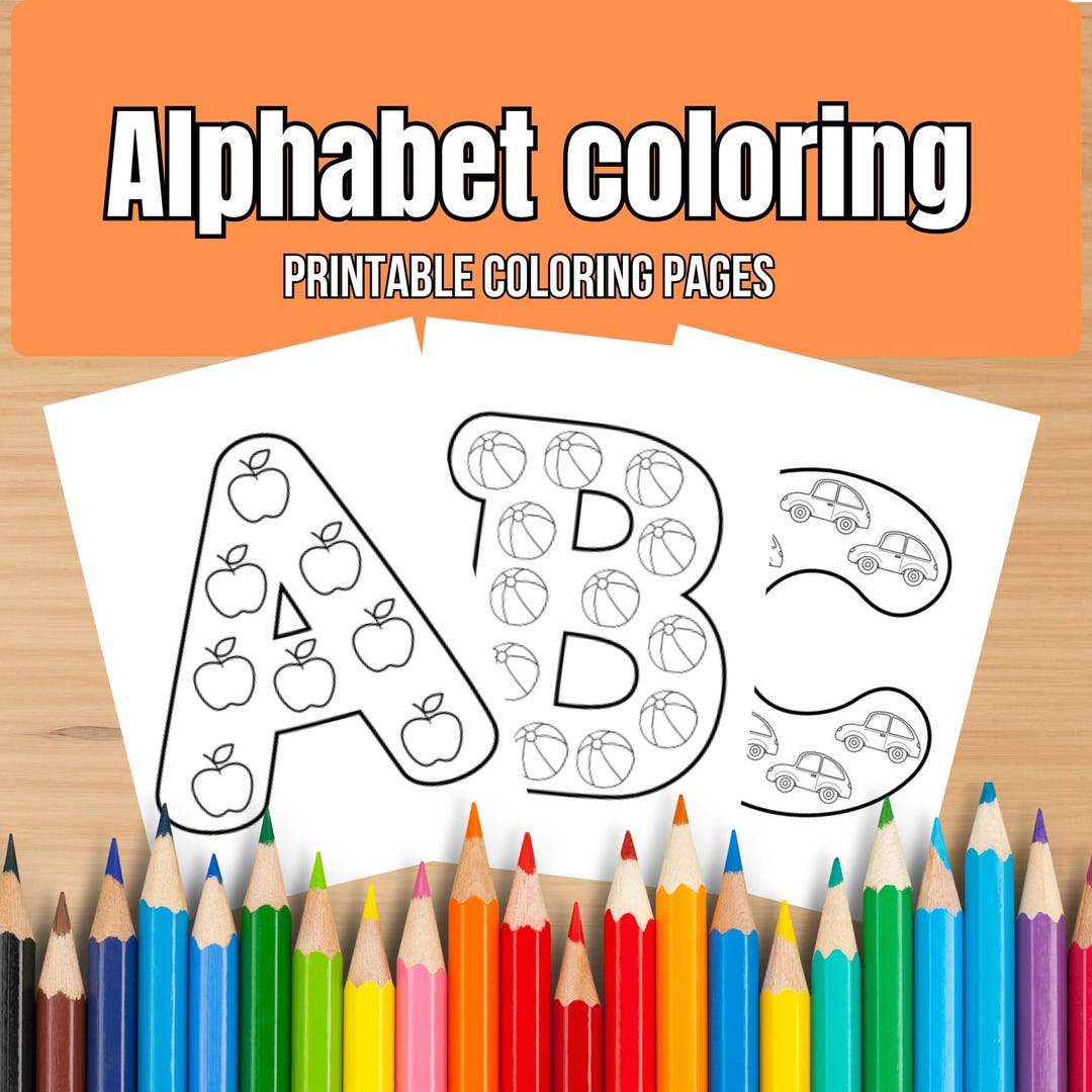 Alphabet Coloring Pages With Objects Inside Letters | Fun A-Z Learning ...