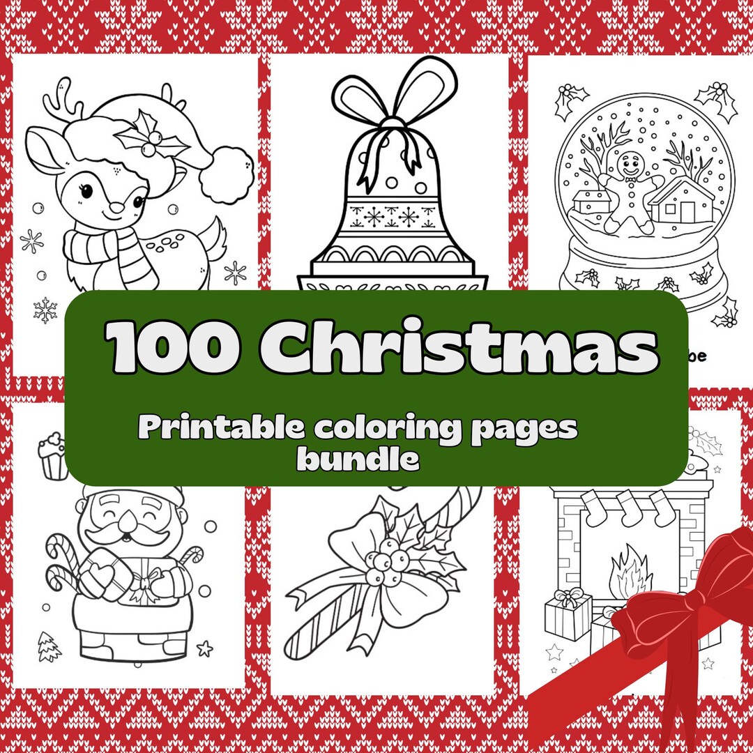 100 Christmas Coloring Pages for Kids: Holiday Fun With Santa, Elves ...