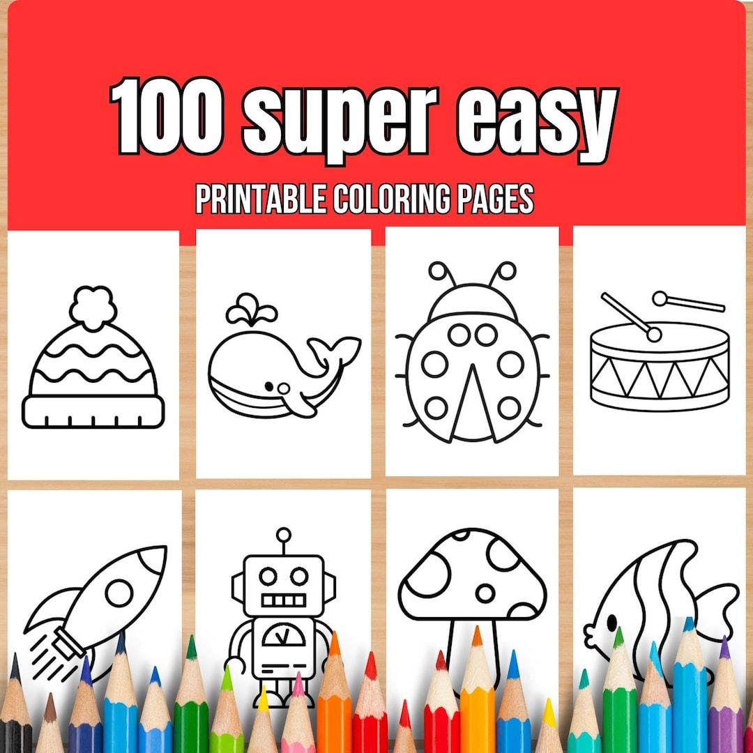 100 Fun and Simple Coloring Pages for Kids | Easy Printable Designs for ...