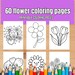 60 Beautiful Flower Coloring Pages - Printable Digital Download for ...