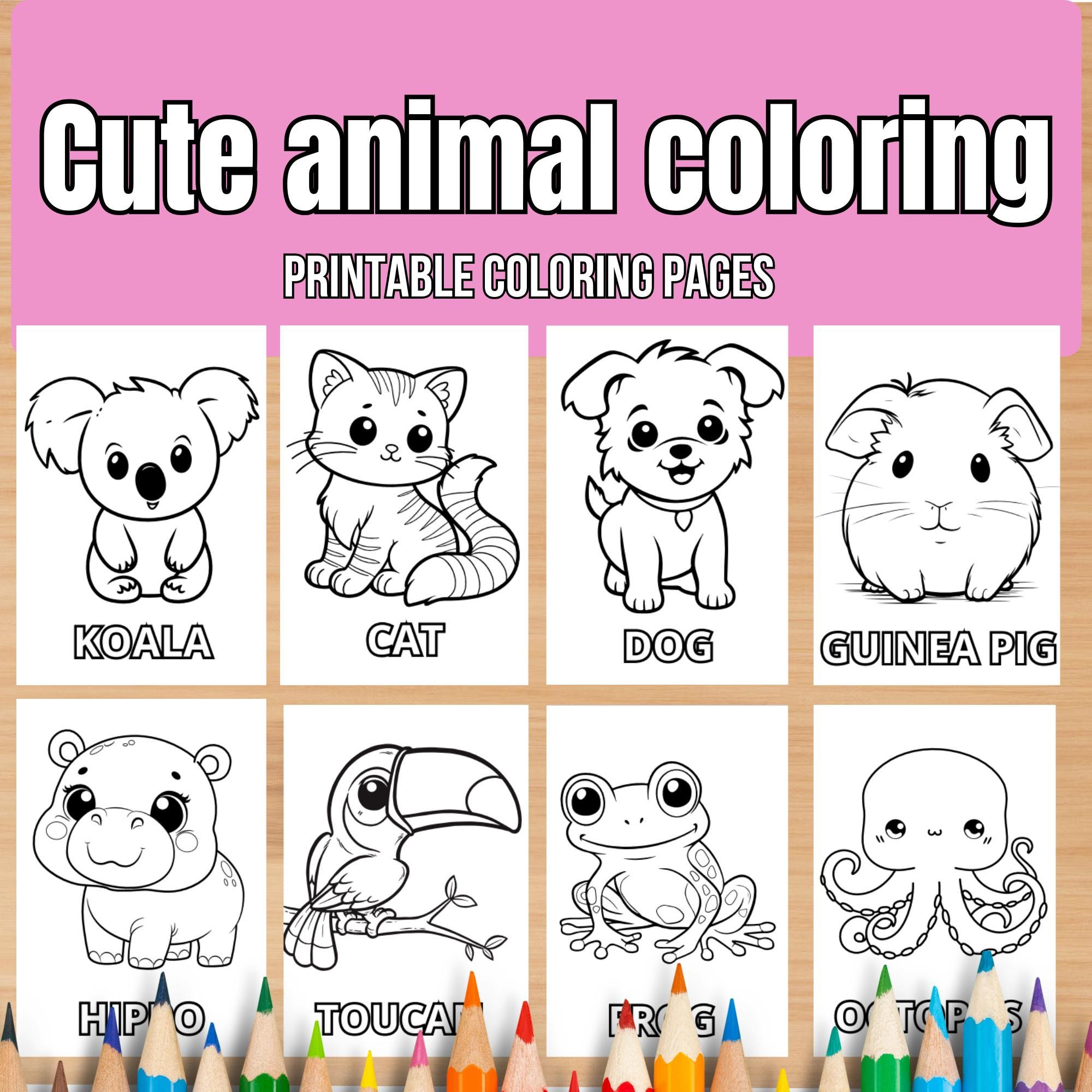 82 Cute Animal Coloring Pages for Kids With Names Adorable Printable ...