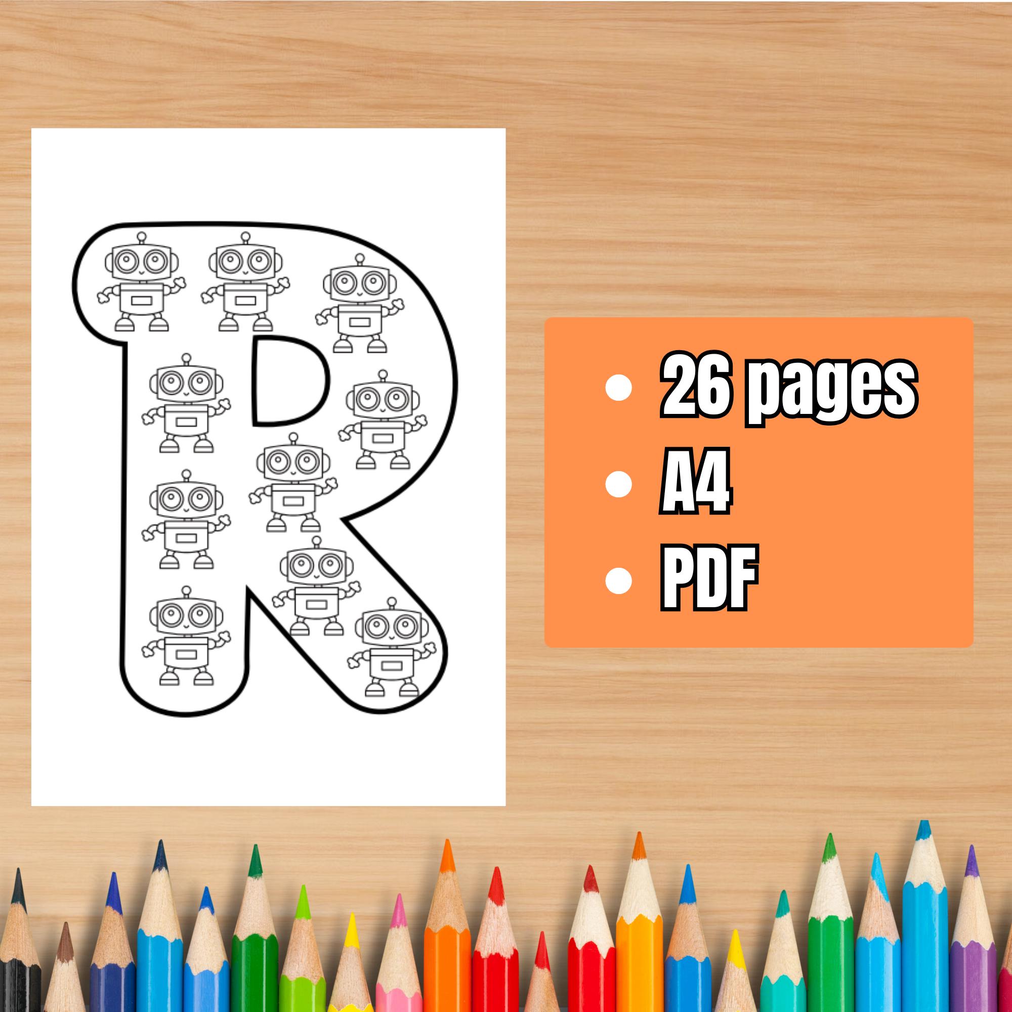 Alphabet Coloring Pages With Objects Inside Letters | Fun A-Z Learning ...
