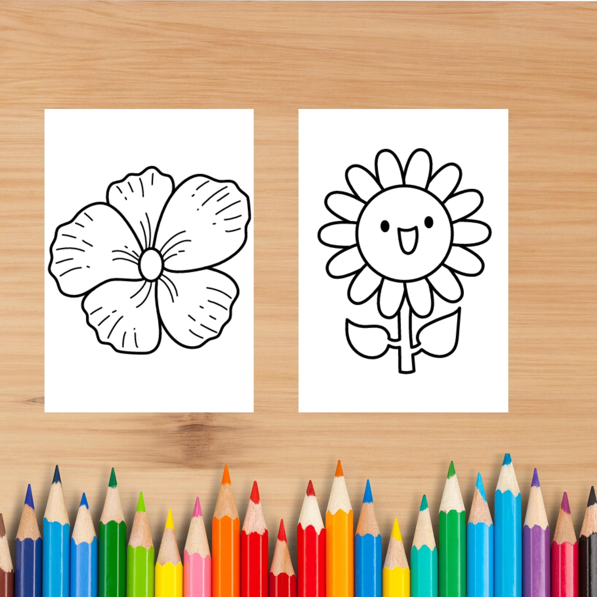 60 Beautiful Flower Coloring Pages - Printable Digital Download for ...