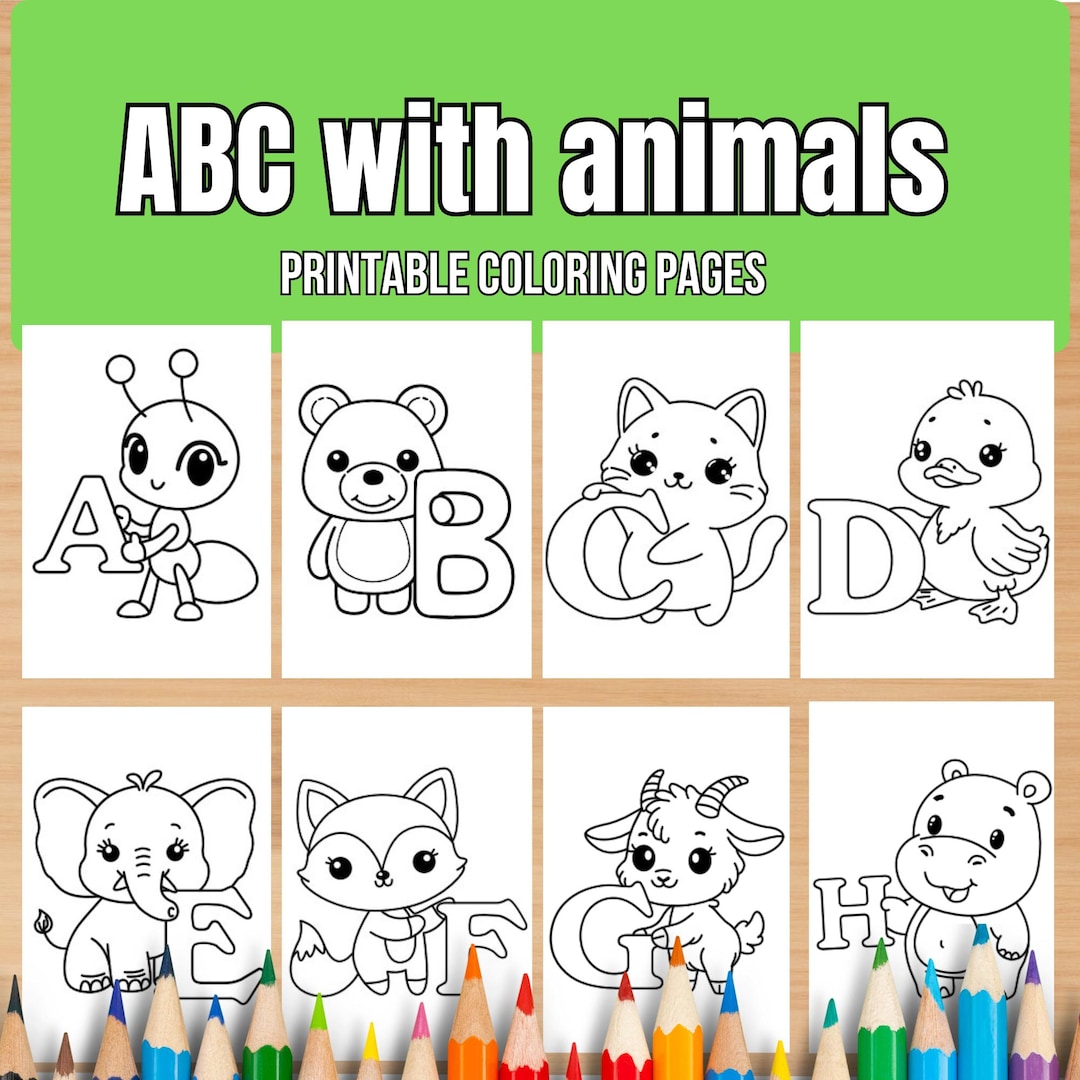 ABC Animal Coloring Pages for Kids | Fun A-Z Alphabet With Cute Animals ...