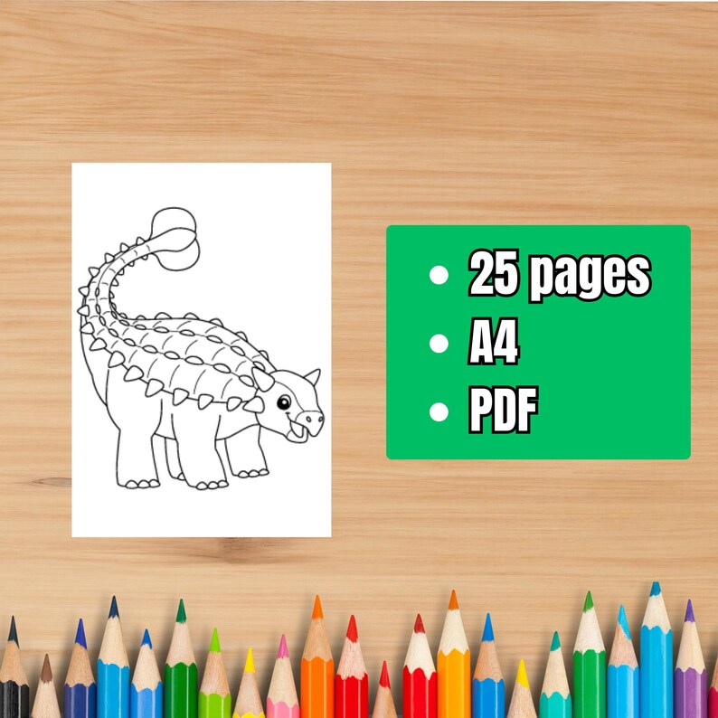 25 Dinosaur Coloring Pages - Printable Digital Download for Kids - Etsy