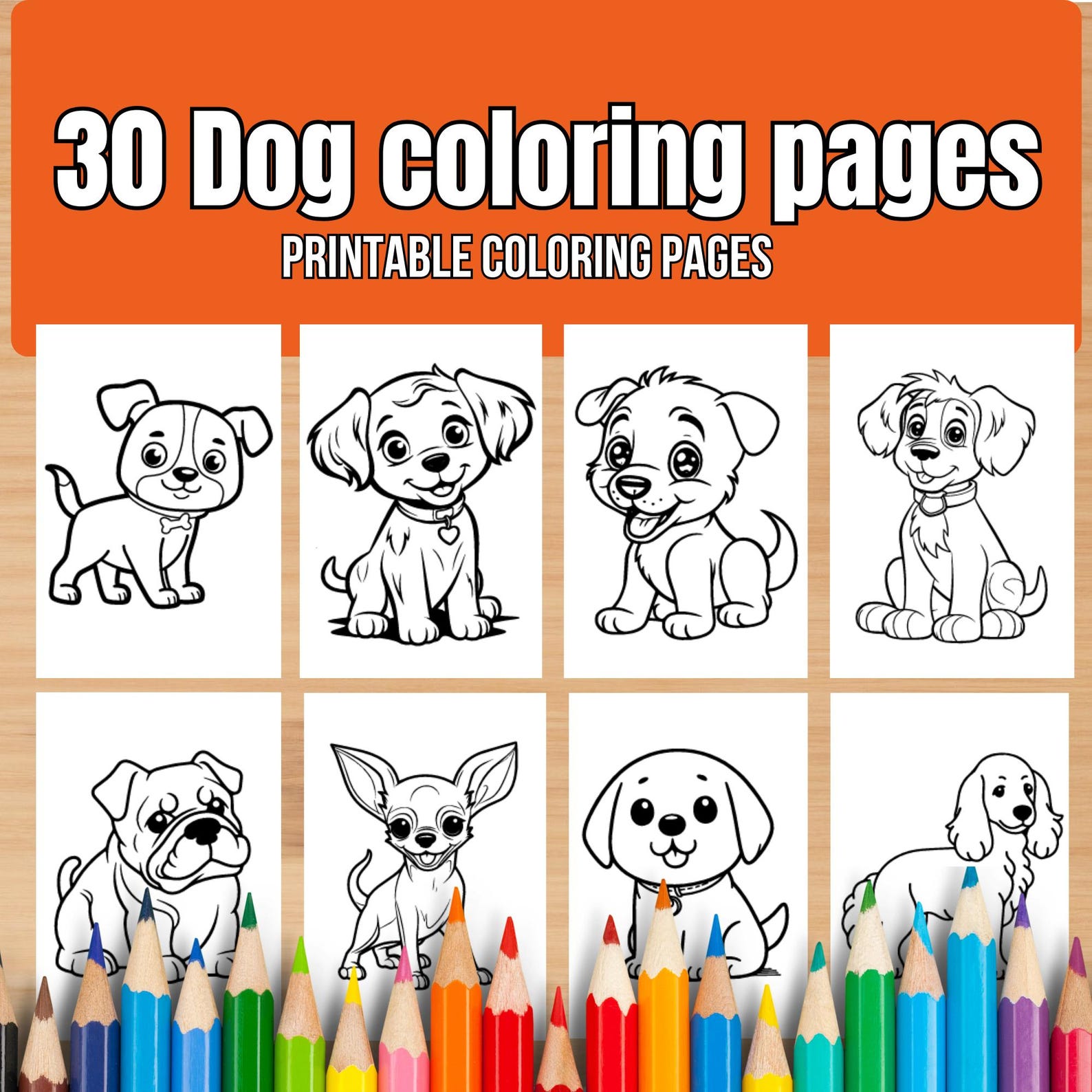 Cute Dog Coloring Pages - Printable Digital Download for Kids - Etsy