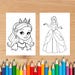Cute Princess Coloring Pages - Printable Digital Download for Kids - Etsy