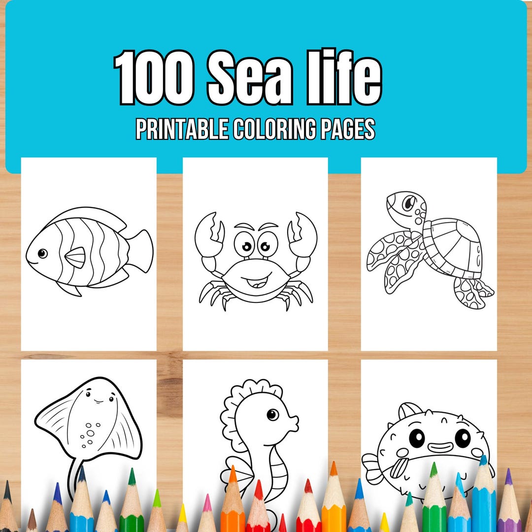 100 Sea Life Coloring Pages for Kids | Fun Printable Underwater Animals ...