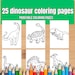 25 Dinosaur Coloring Pages - Printable Digital Download for Kids - Etsy