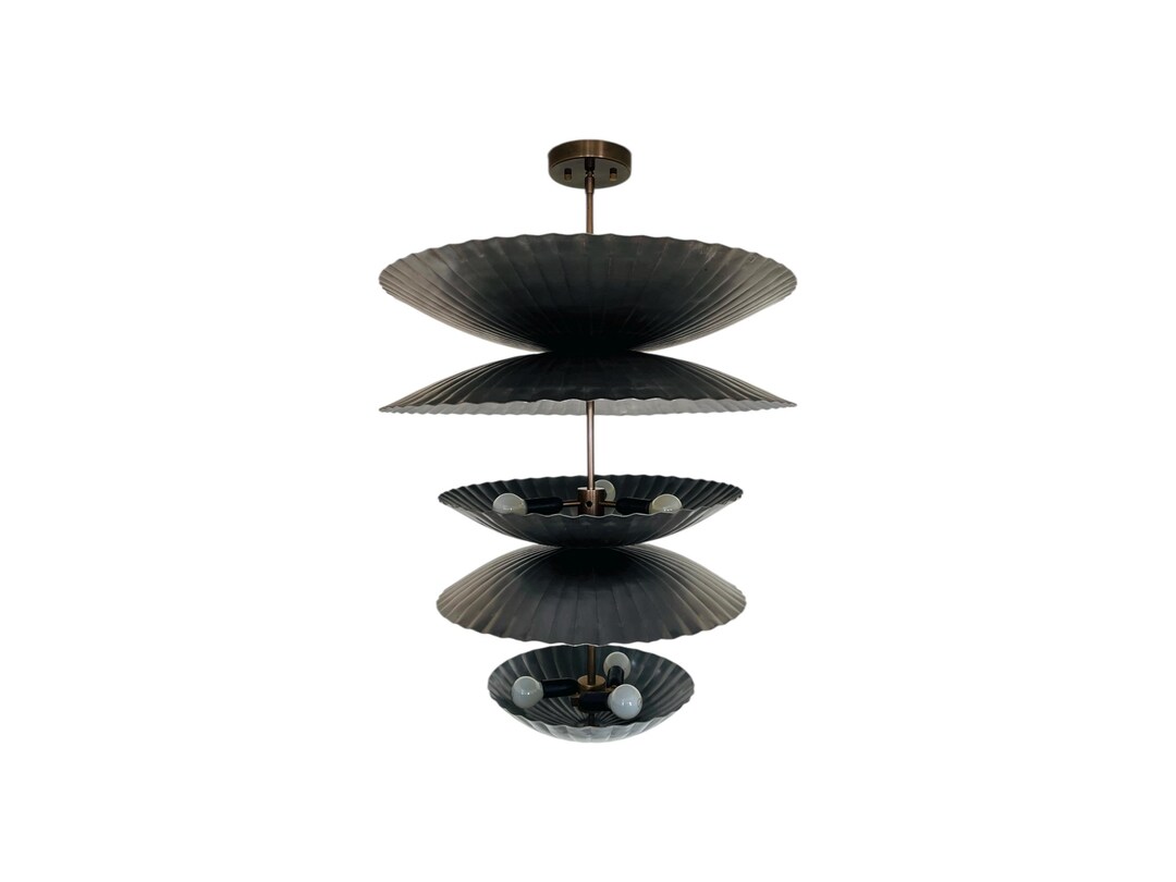 Mid Century Modern Brass Fountain Chandelier, 12-light Sputnik Fixture ...