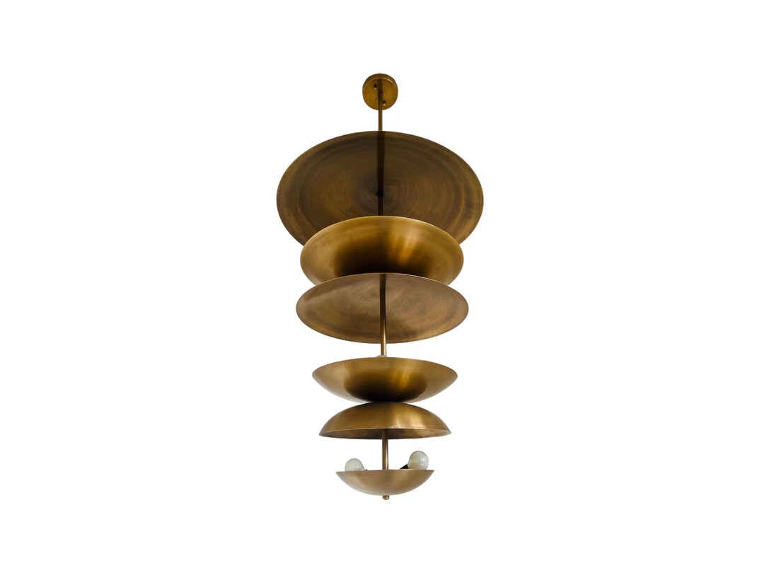 Raw Brass Sputnik Chandelier - Mid Century Modern Fountain Light - Etsy
