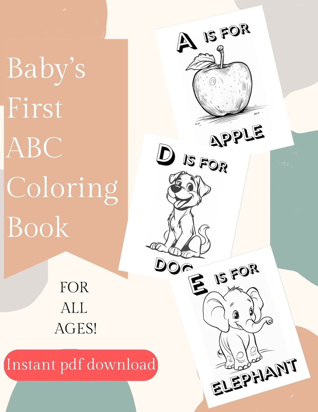 Baby's First Printable ABC Coloring Book - Etsy