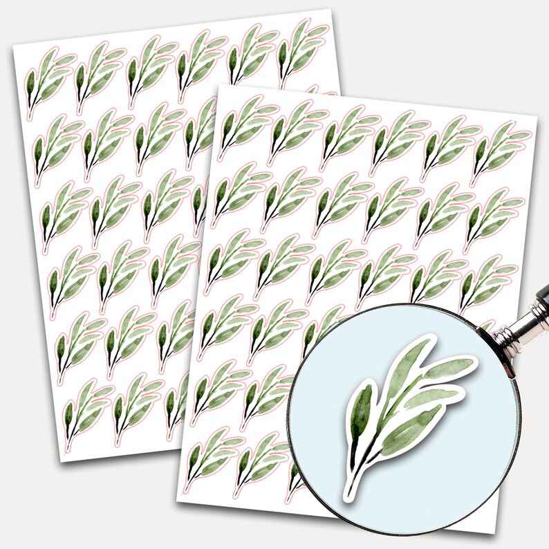Branch of Leaves Stickers Envelope Seals Planner Stickers - Etsy